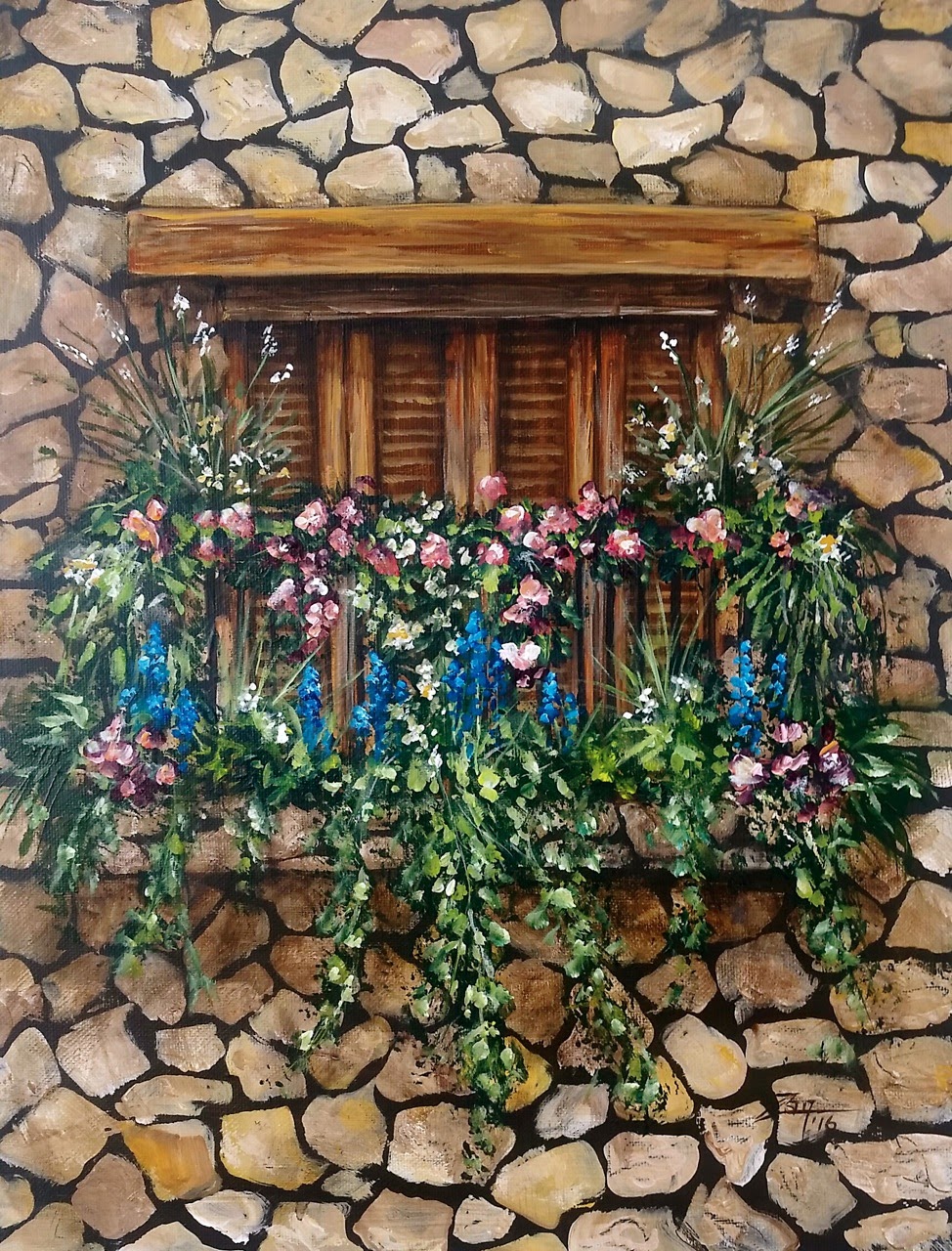 Balcony Window Box – 12×16 acrylic – ZanArt