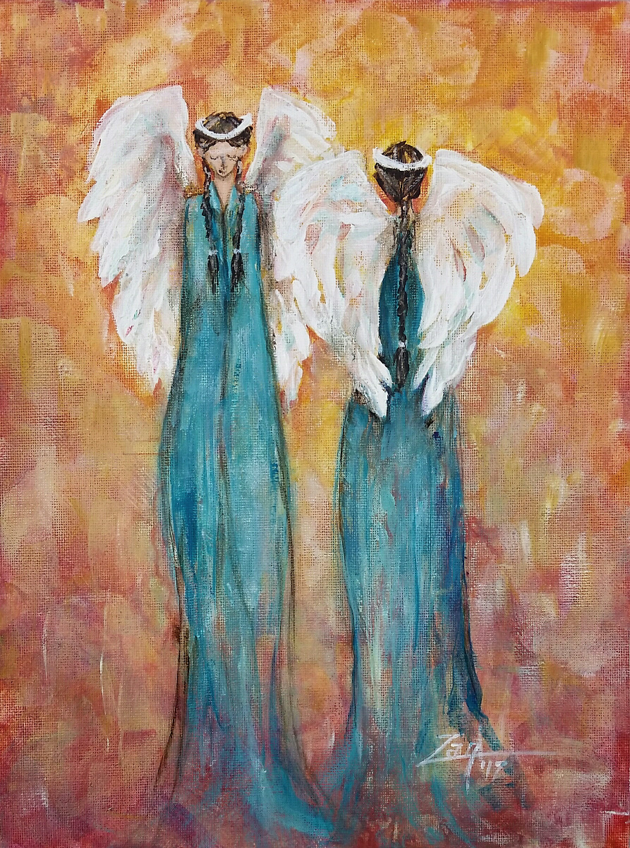 Angels 9×12 acrylic © Zan Savage – ZanArt