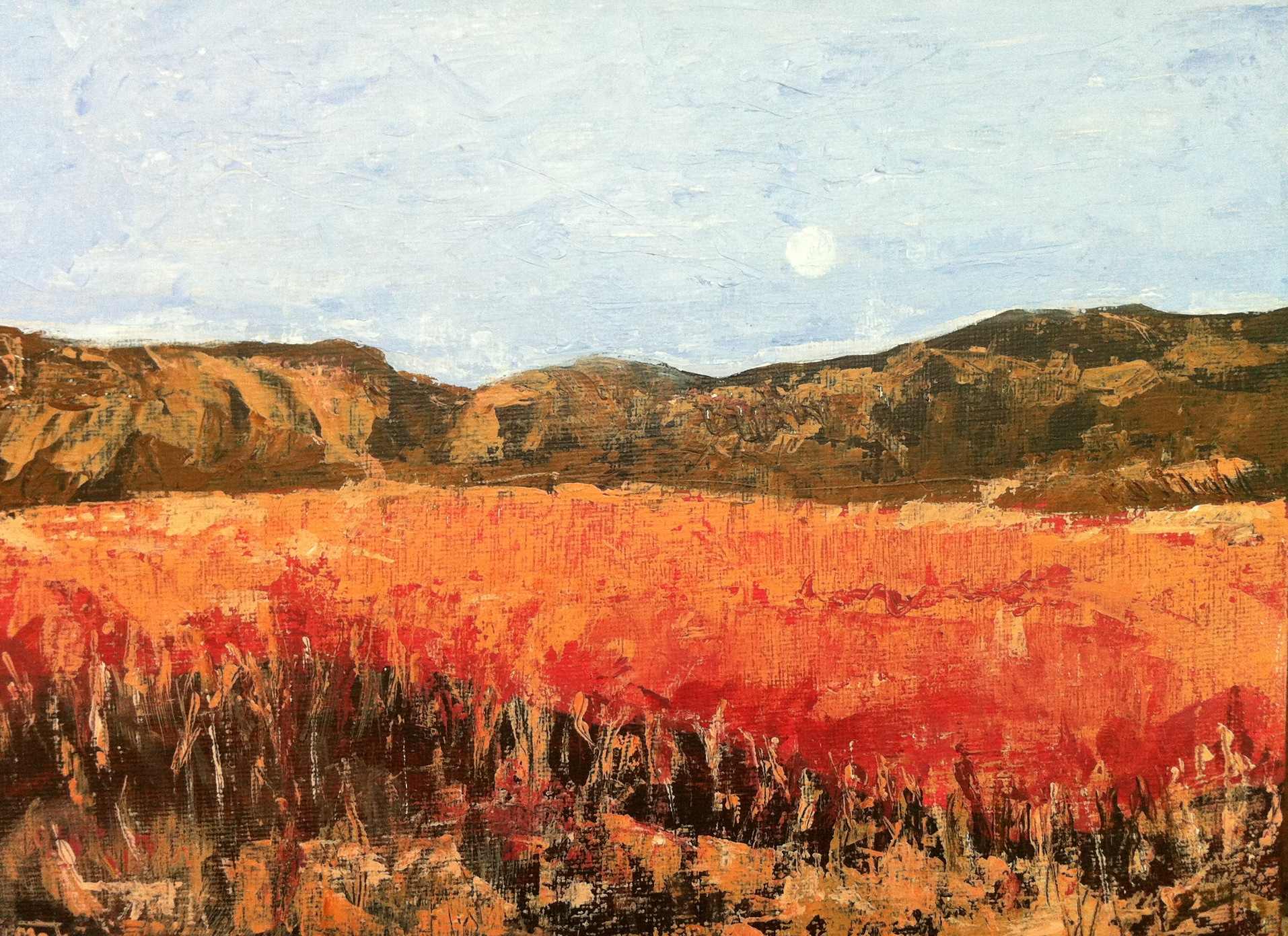 Moon Over Mesa – 9×12 acrylic – ZanArt