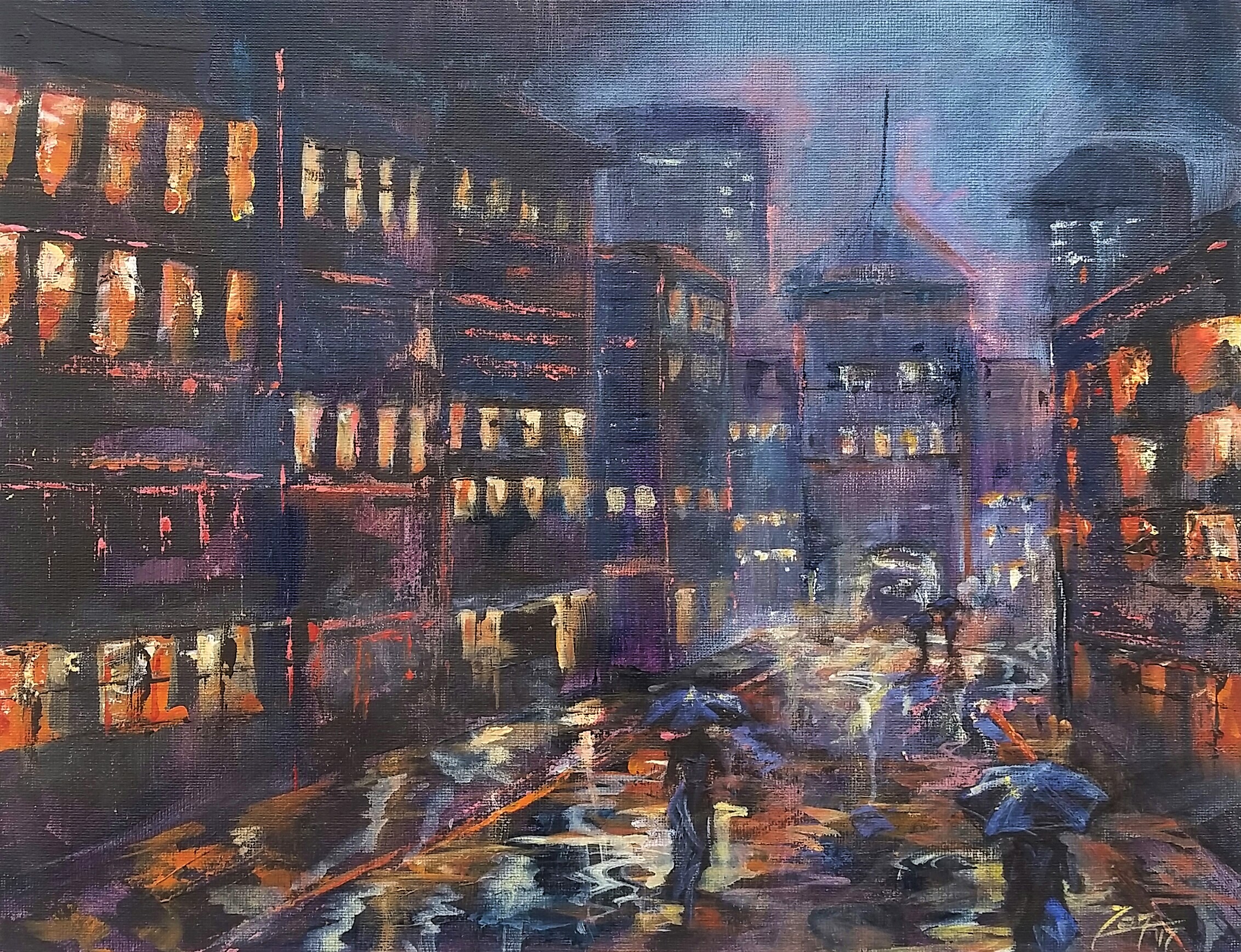 Street Scene – 11×14 – acrylic – ZanArt